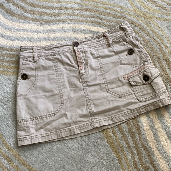Vintage | Skirts | Vintage Y2k 9s Mango Tan Mini Low Rise Cargo Skirt ...